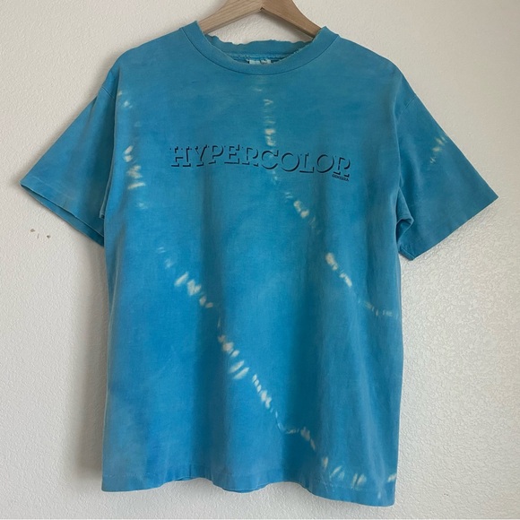 Hypercolor | Shirts | Vintage Hyperrcolor Generra Tshirt Blue And White ...